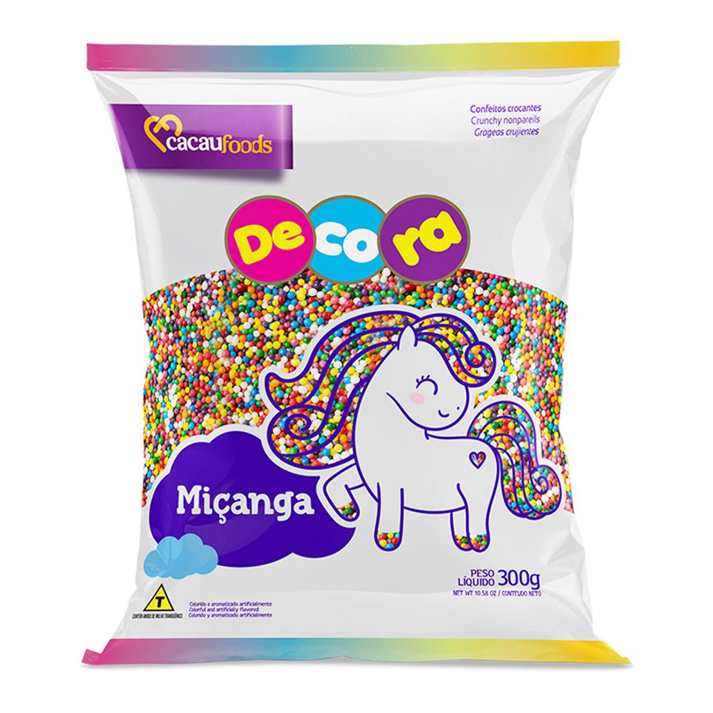 Confeito Miçanga Colorido 300G CACAU FOODS - lojasantoantonio