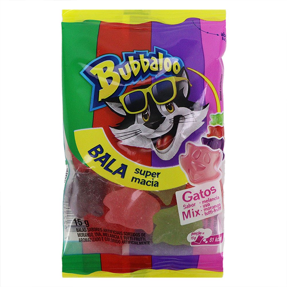 Bala Bubbaloo Sortido 15G 12 Unidades MONDELEZ - lojasantoantonio